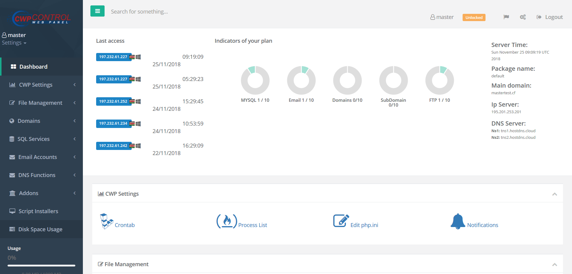 Features – Control-WebPanel [CWP]